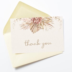 Boho Printable Thank You Card Boho Thank You Cards Business | Etsy