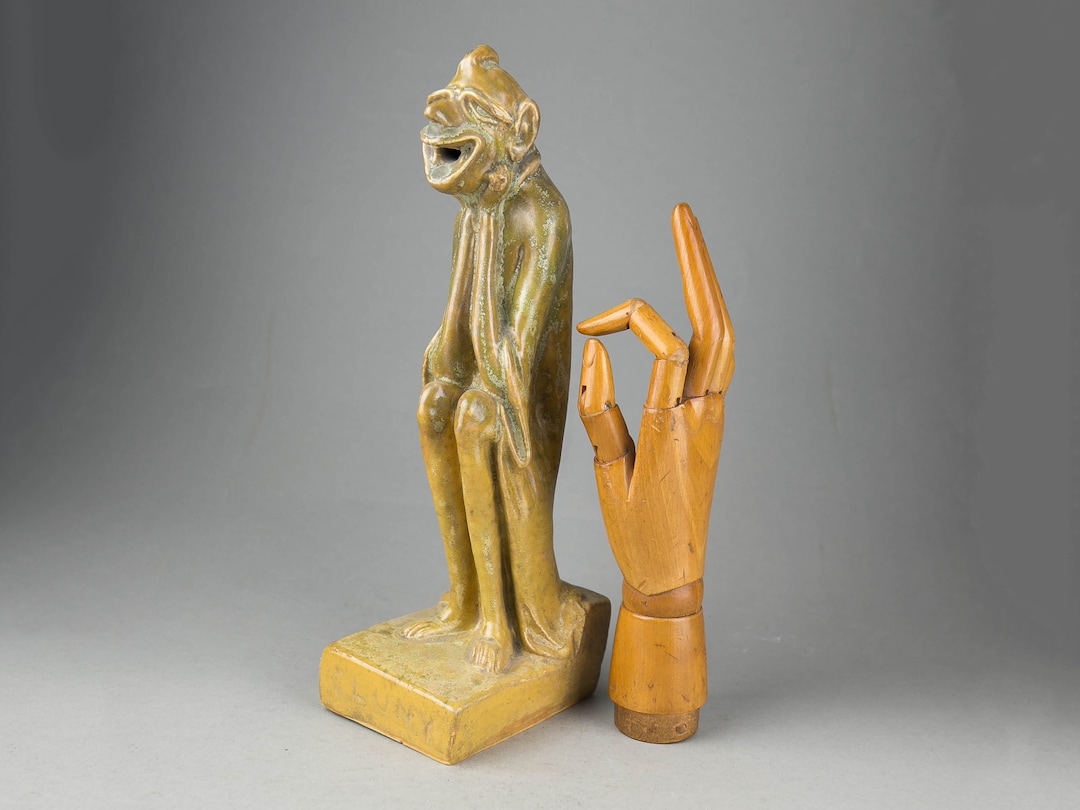 French GOTHIC REVIVAL Ceramic GARGOYLE Sculpture/ Wall Light, 1920s ...