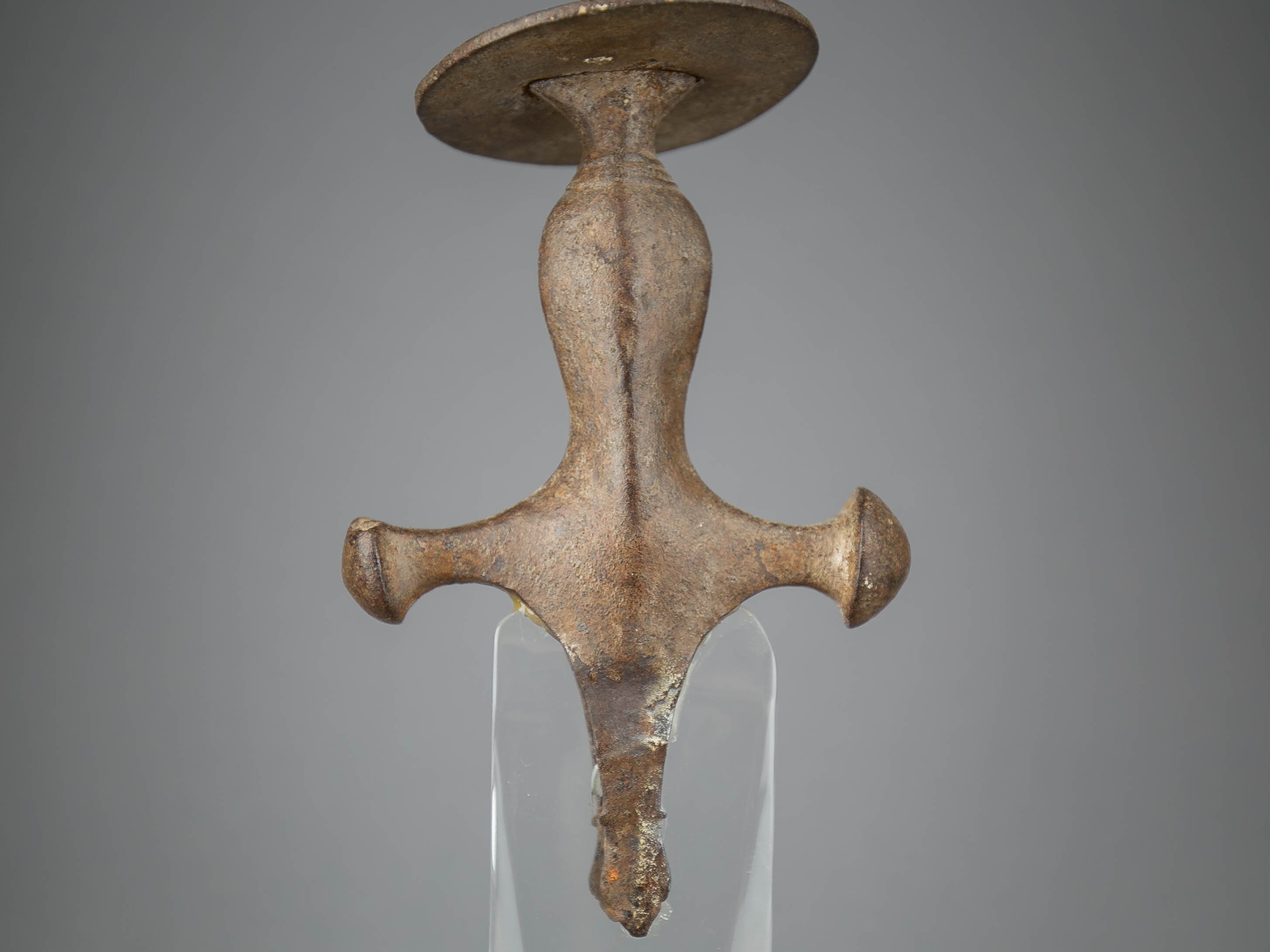 Two Antique Indian Talwar Sword Hilts With Custom Display Stand Stand ...