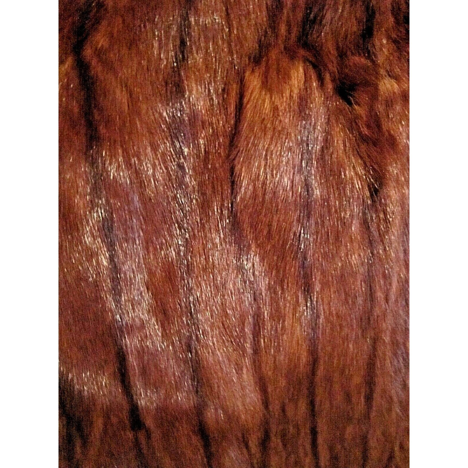 Natural Rust KOLINSKY MINK Fur Swing Abrigo Pequeño Chal Con Bandas ...