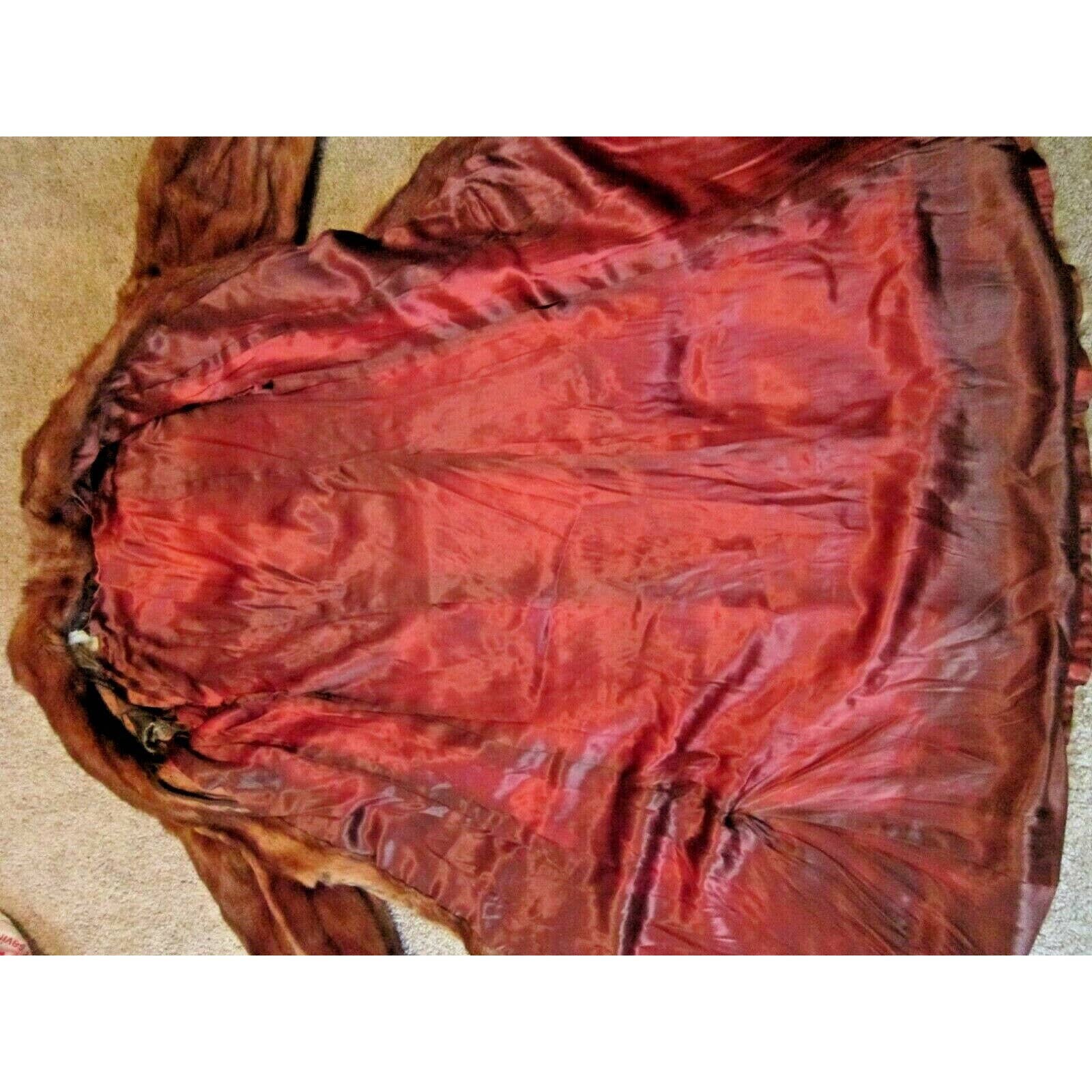 Natural Rust KOLINSKY MINK Fur Swing Abrigo Pequeño Chal Con Bandas ...