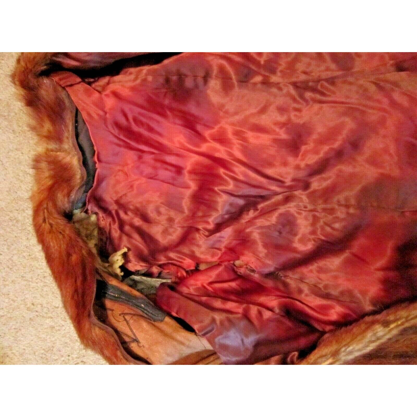 Natural Rust KOLINSKY MINK Fur Swing Abrigo Pequeño Chal Con Bandas ...