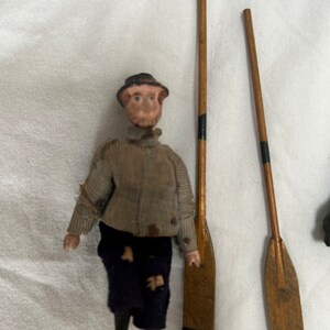 Antique Toy/model Rowing Boat With Rowers and Dog! - Etsy