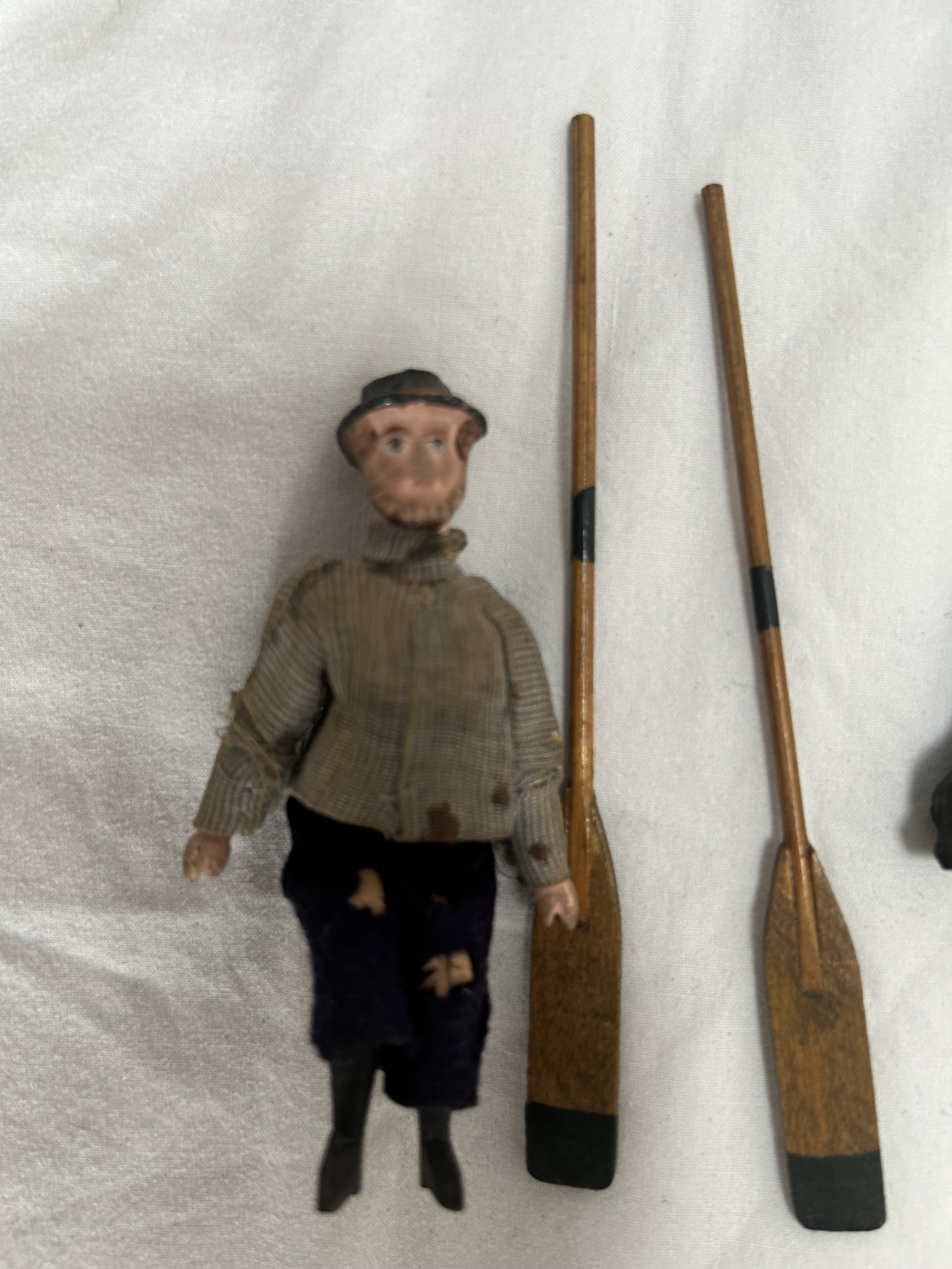 Antique Toy/model Rowing Boat With Rowers and Dog - Etsy