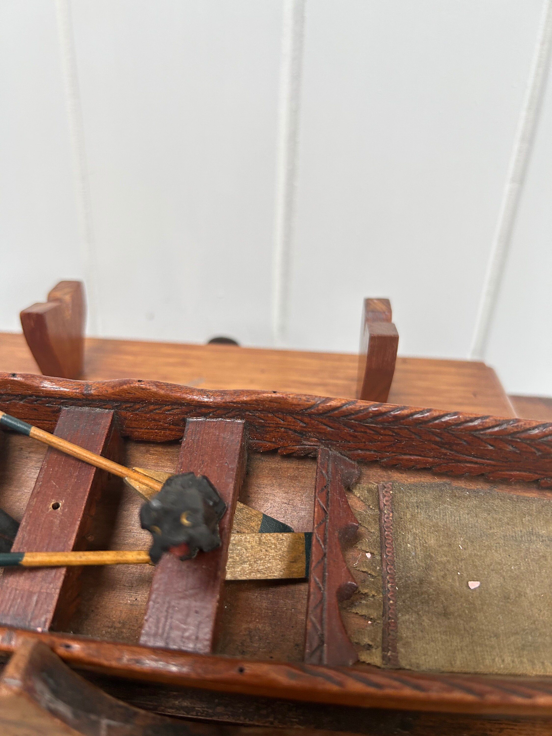 Antique Toy/model Rowing Boat With Rowers and Dog - Etsy