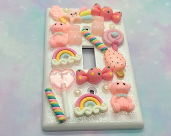Kawaii Blue Light Switch Cover Cute Home Decor Wall Outlet - Etsy