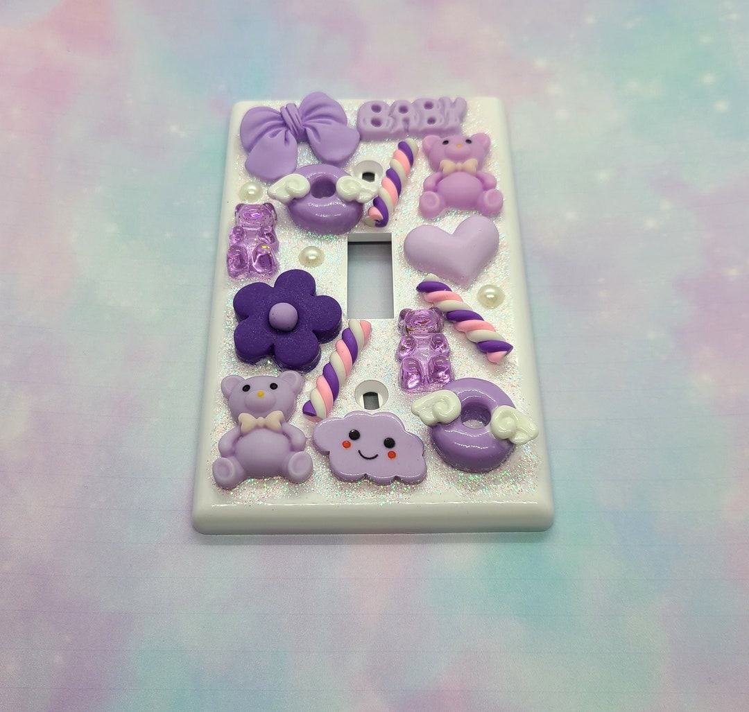 Kawaii Purple Light Switch Cover - Cute Home Decor - Wall Outlet Covers ...