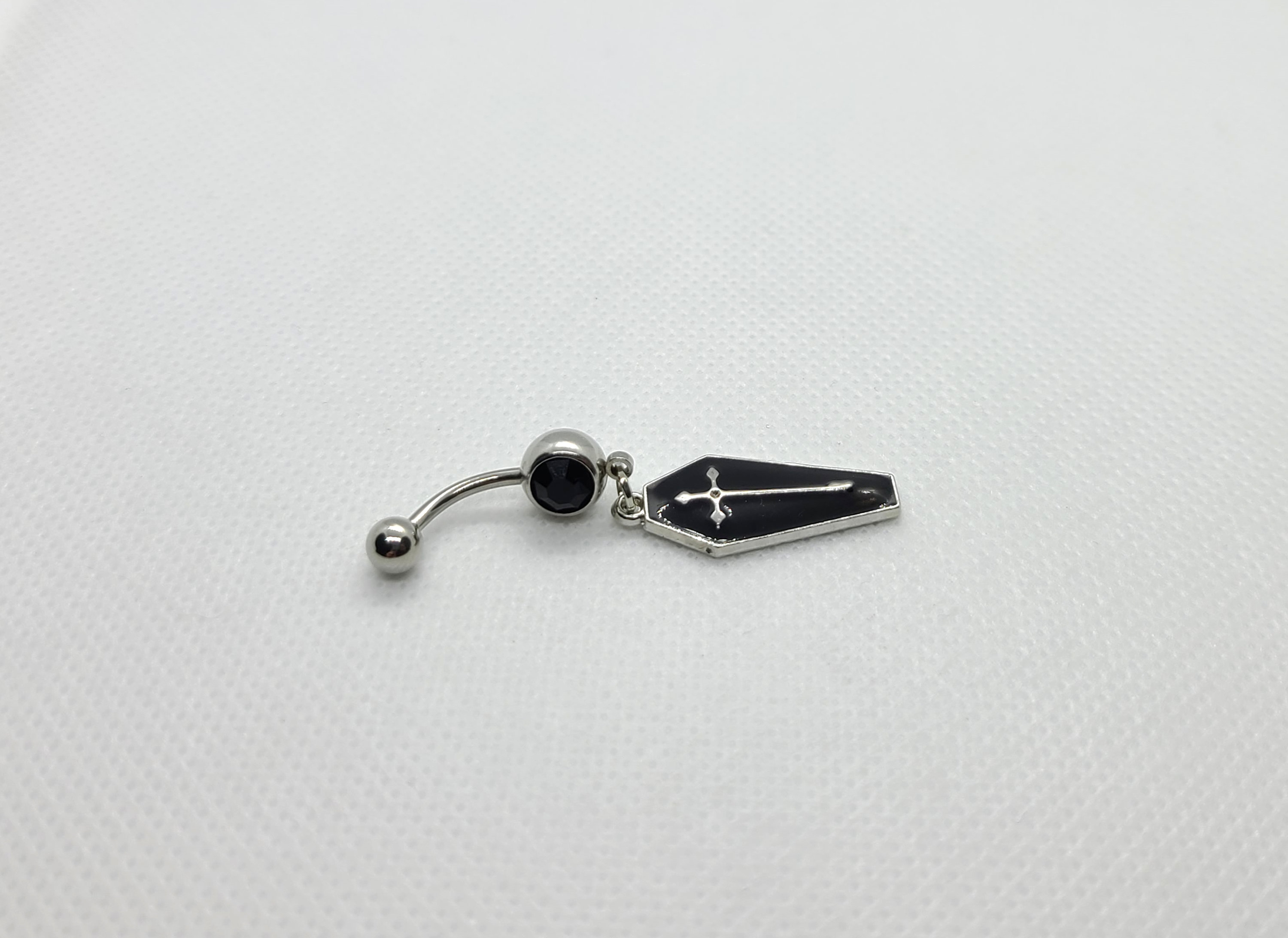Black Gothic Cross Coffin Belly Button Ring Punk Belly Ring - Etsy