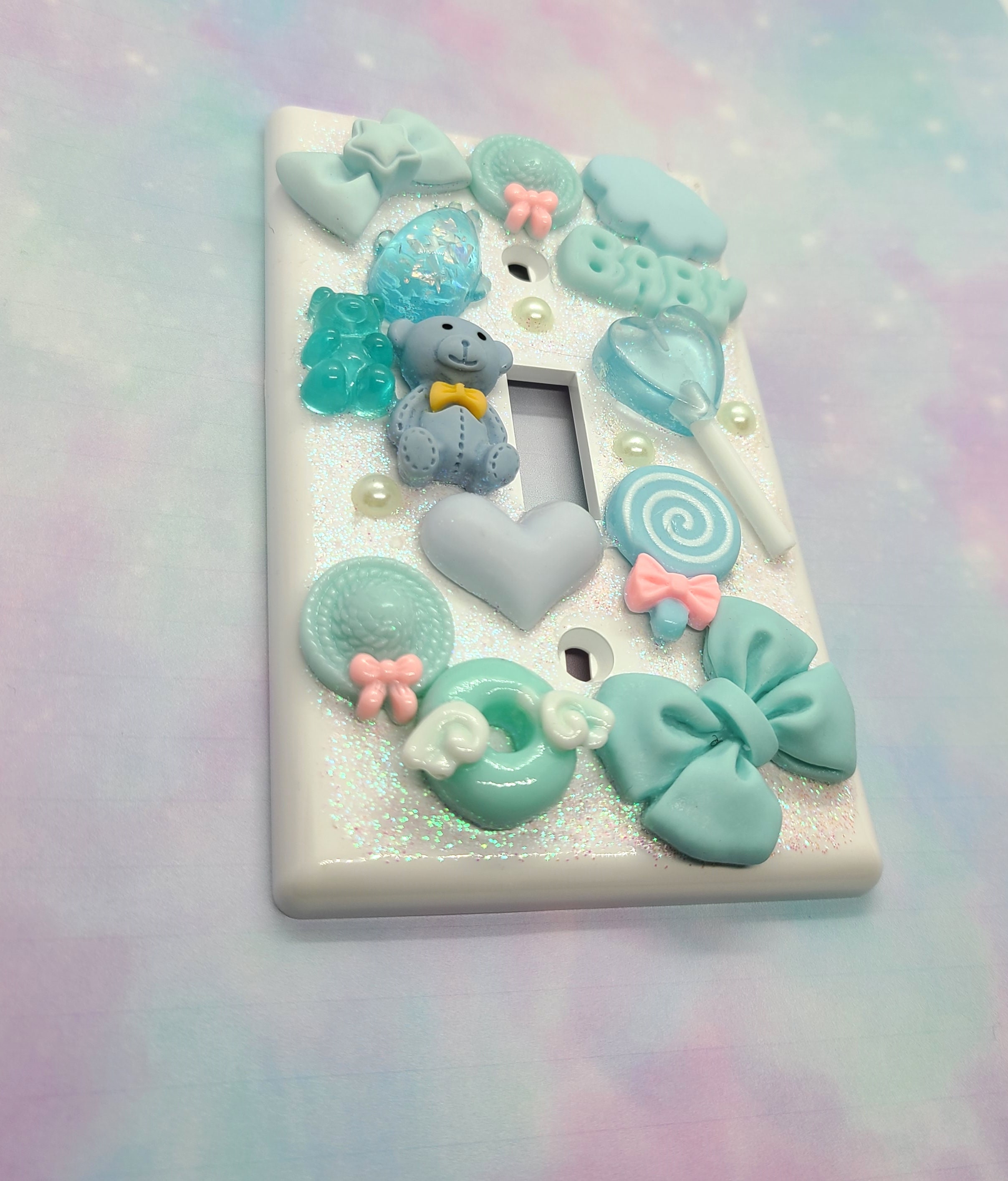 Kawaii Blue Light Switch Cover Cute Home Decor Wall Outlet - Etsy