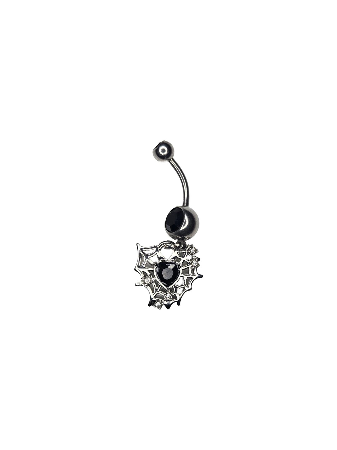 Heart Web Belly Button Ring - Cute Goth Belly Ring - Etsy