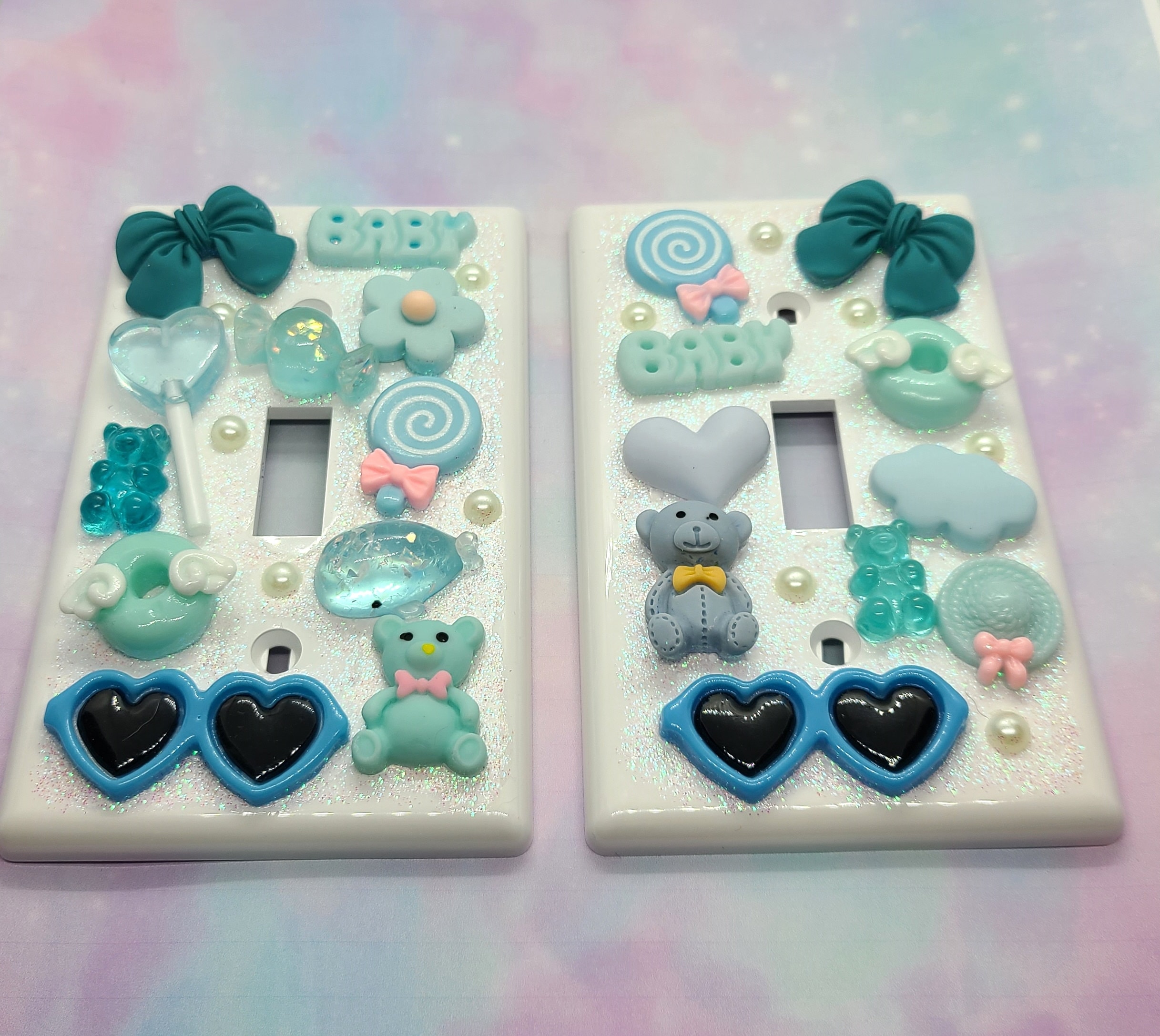Kawaii Blue Light Switch Cover Cute Home Decor Wall Outlet - Etsy