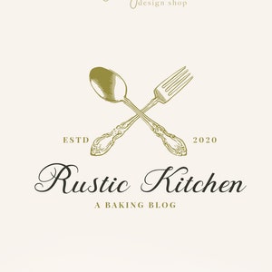 Rustic Kitchen Logo, Food Blogger, Cooking Logo, Restaurant Bistro Logo ...