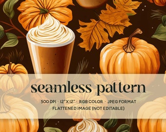 Pumpkin Spice Seamless Pattern - Etsy