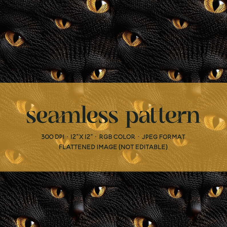 Black Cat Seamless Pattern, Witchy Embroidery Seamless, Gothic ...
