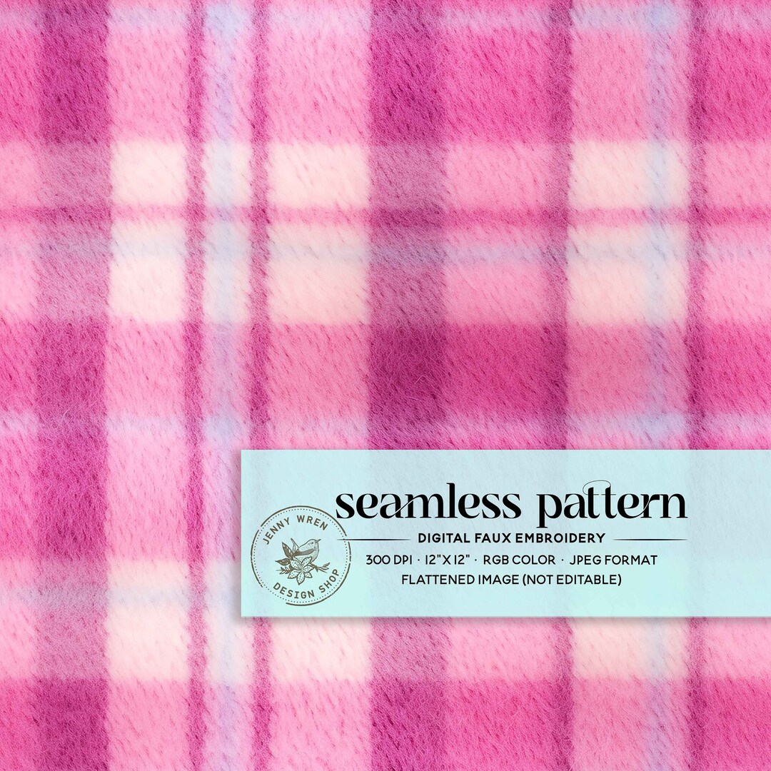 Cute Pink Plaid Seamless Pattern, Valentines Day Pink Plaid Seamless ...