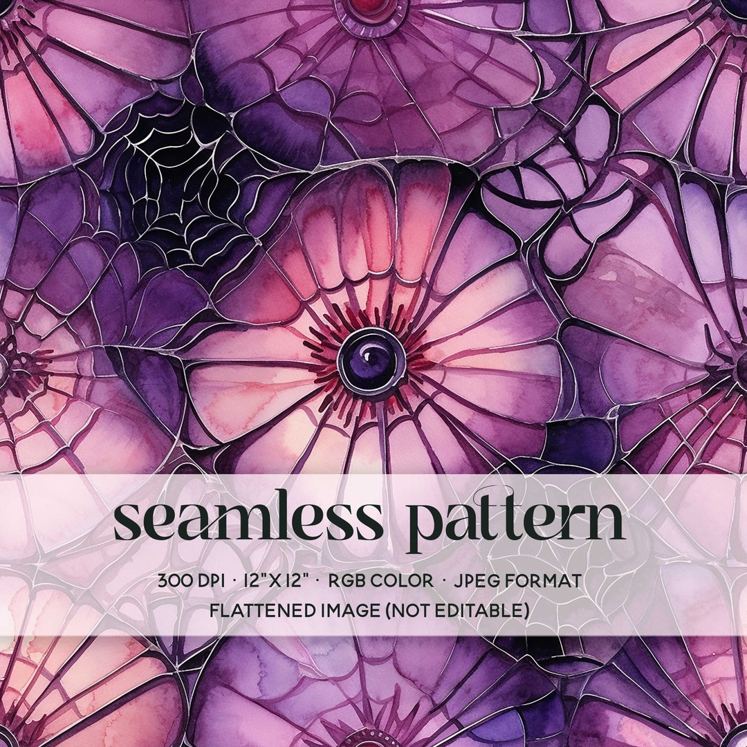 Halloween Spider Web Digital Paper, Watercolor Spider Web Seamless ...