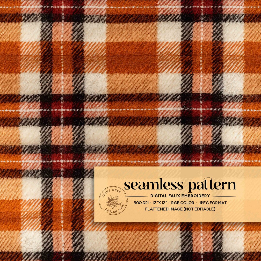 Fall Plaid Seamless Repeating Pattern, Retro Fall Autumn Plaid Digital ...