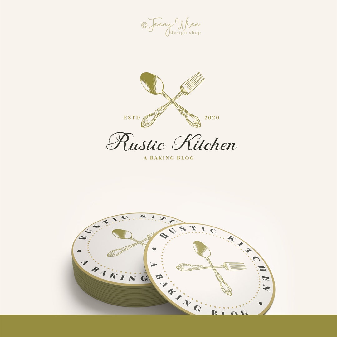 Rustic Kitchen Logo, Food Blogger, Cooking Logo, Restaurant Bistro Logo ...