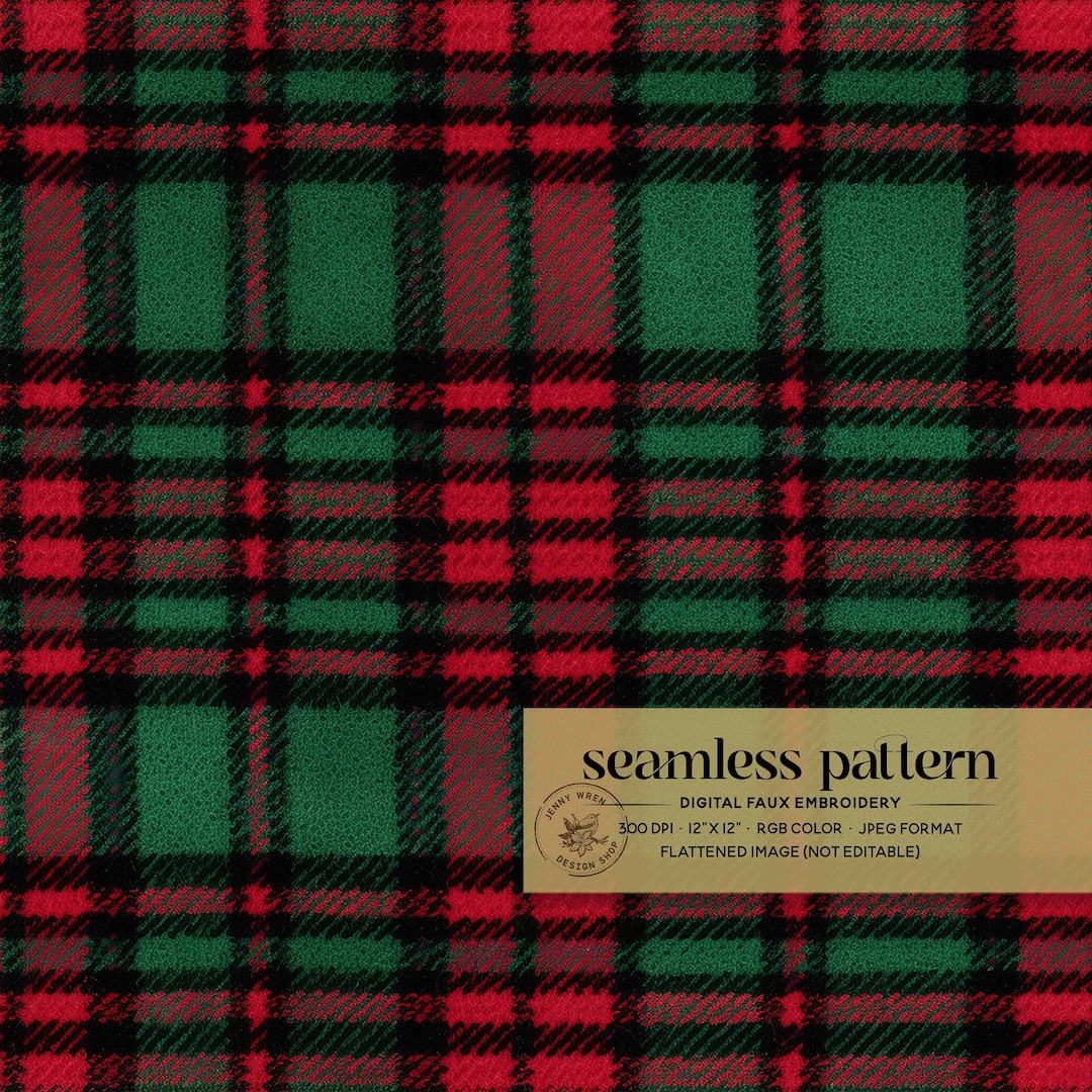 Christmas Red Green Plaid Seamless Pattern, Vintage Holiday Plaid ...