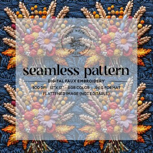 Boho Fall Harvest Seamless Pattern, Boho Thanksgiving Seamless, Fall ...