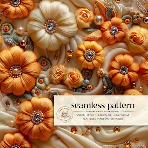 Boho Fall Floral Seamless Pattern for Fabrics and Wallpapers ...