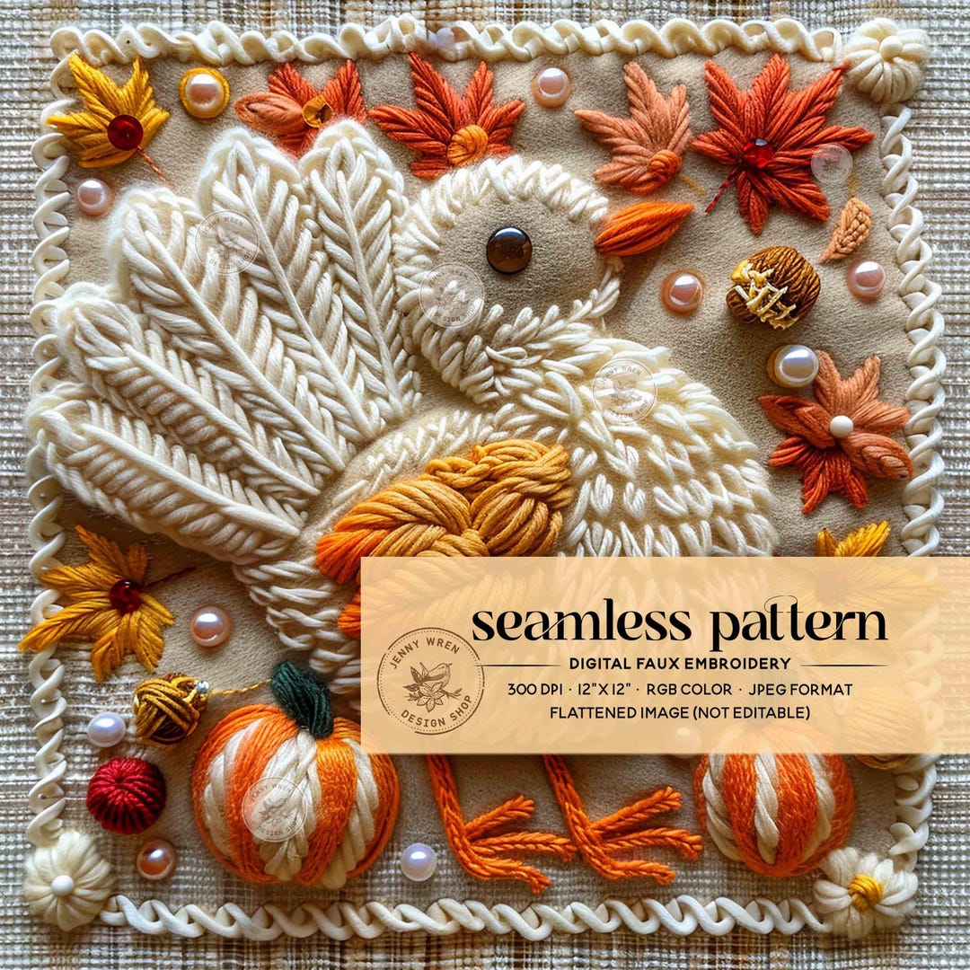 Cute Thanksgiving Turkey Seamless Pattern, Boho Fall Thanksgiving ...