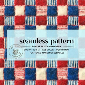 4th of July Checkered Seamless Pattern, Red White and Blue Plaid ...