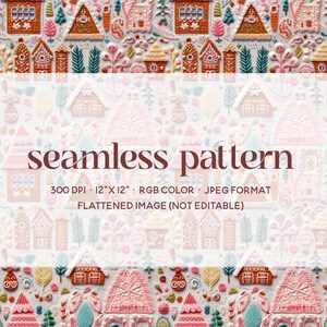 Cute Gingerbread Seamless File, Gingerbread House Seamless Pattern ...
