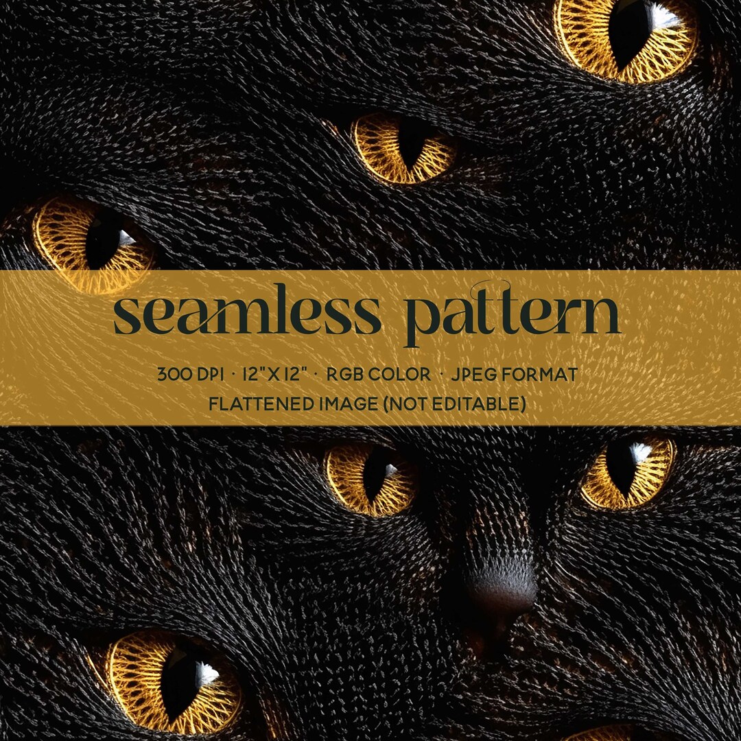 Black Cat Seamless Pattern, Witchy Embroidery Seamless, Gothic ...