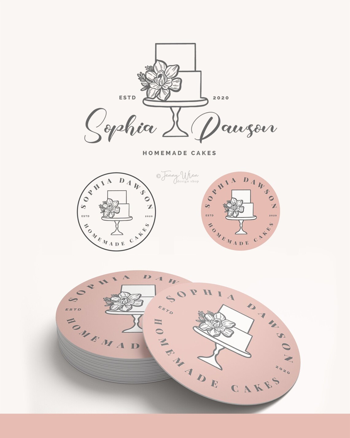 Bakery Logo Design Cake Shop Logo Wedding Cake Logo Cake - Etsy