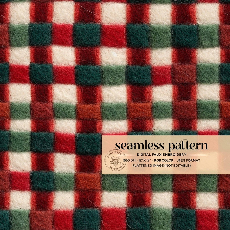 Christmas Red Green Gingham Seamless Pattern, Vintage Gingham Fabric ...