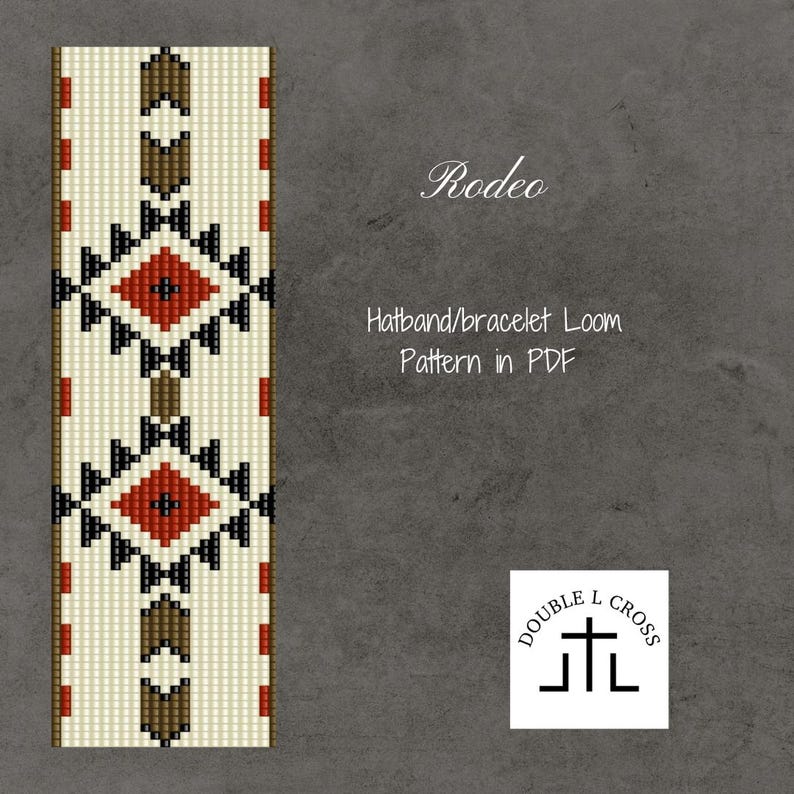 Loom Bead Pattern for Bracelet or Hatband-cowboy Style, Retro, Native ...