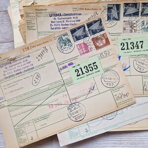 Old Parcel Cards From 1970-1980, Junk Journal Kit, Junk Journal ...