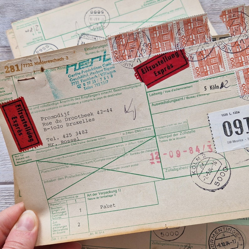 Old Parcel Cards From 1970-1980 Junk Journal Kit Junk - Etsy