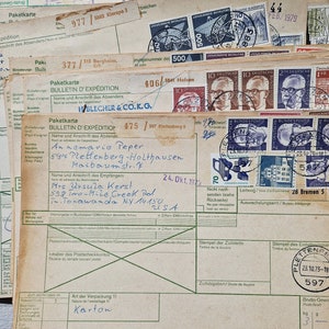 Old Parcel Cards From 1970-1980, Junk Journal Kit, Junk Journal ...