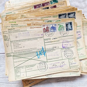 Old Parcel Cards From 1970-1980, Junk Journal Kit, Junk Journal ...