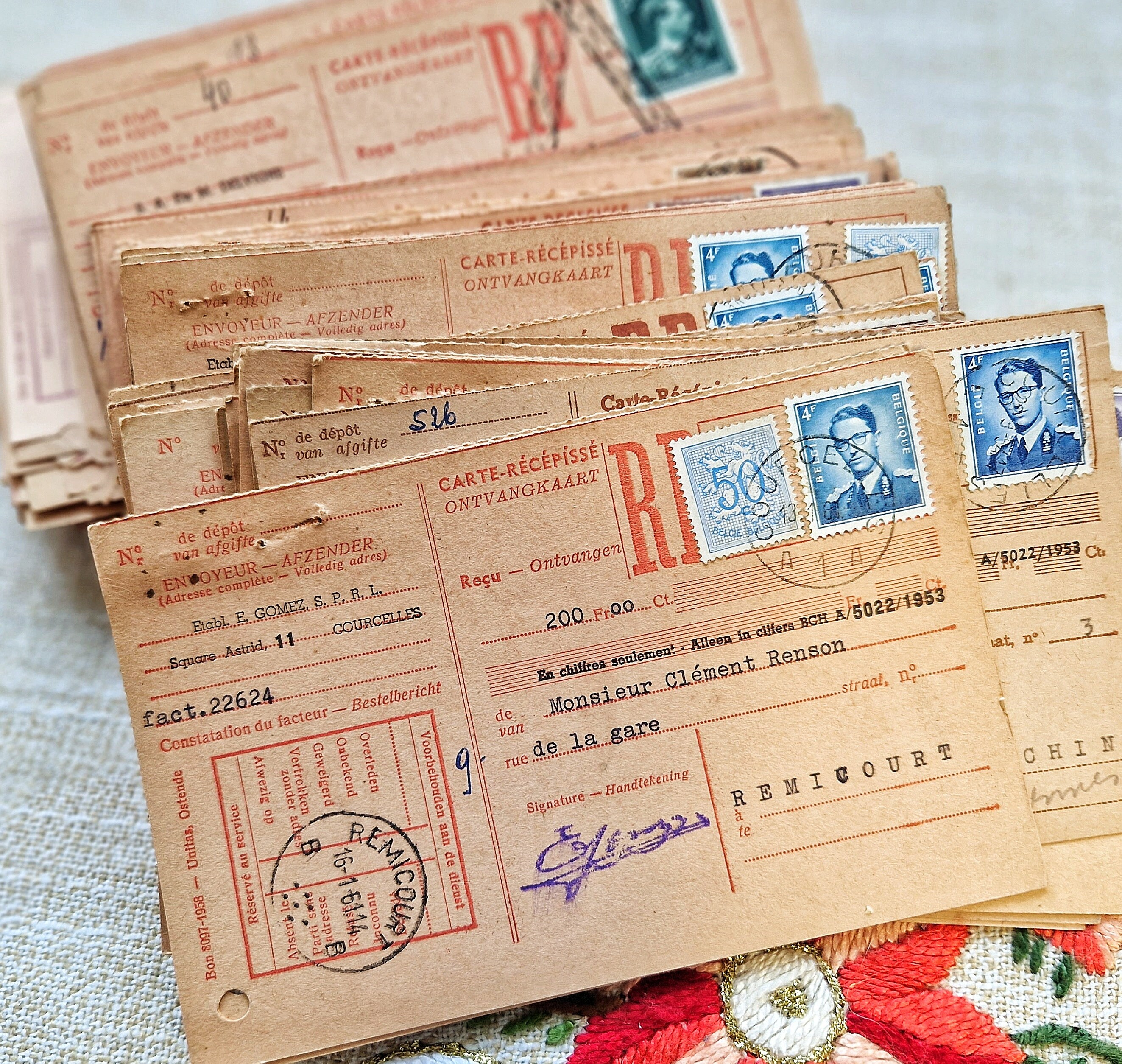 Vintage Stamped Parcel Cards, 1950s-1960s, Junk Journal Ephemera, Set ...