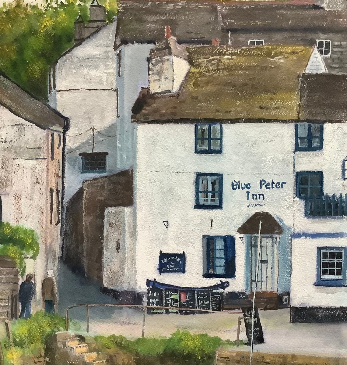Seascape Cornish Coast the Blue Peter Inn English Pub Original ...