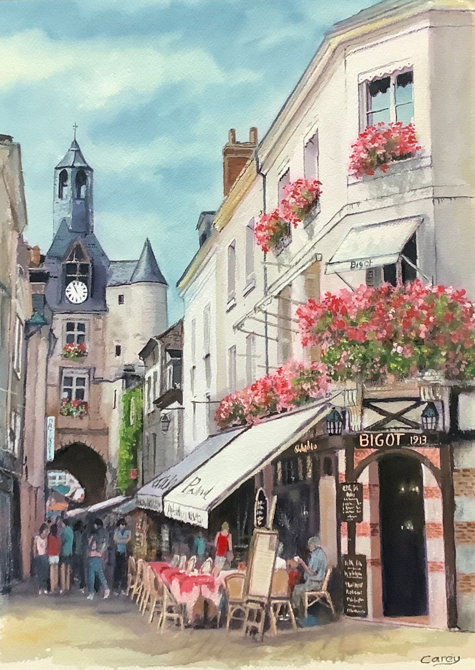 French Cafe Scene Original Painting - Etsy