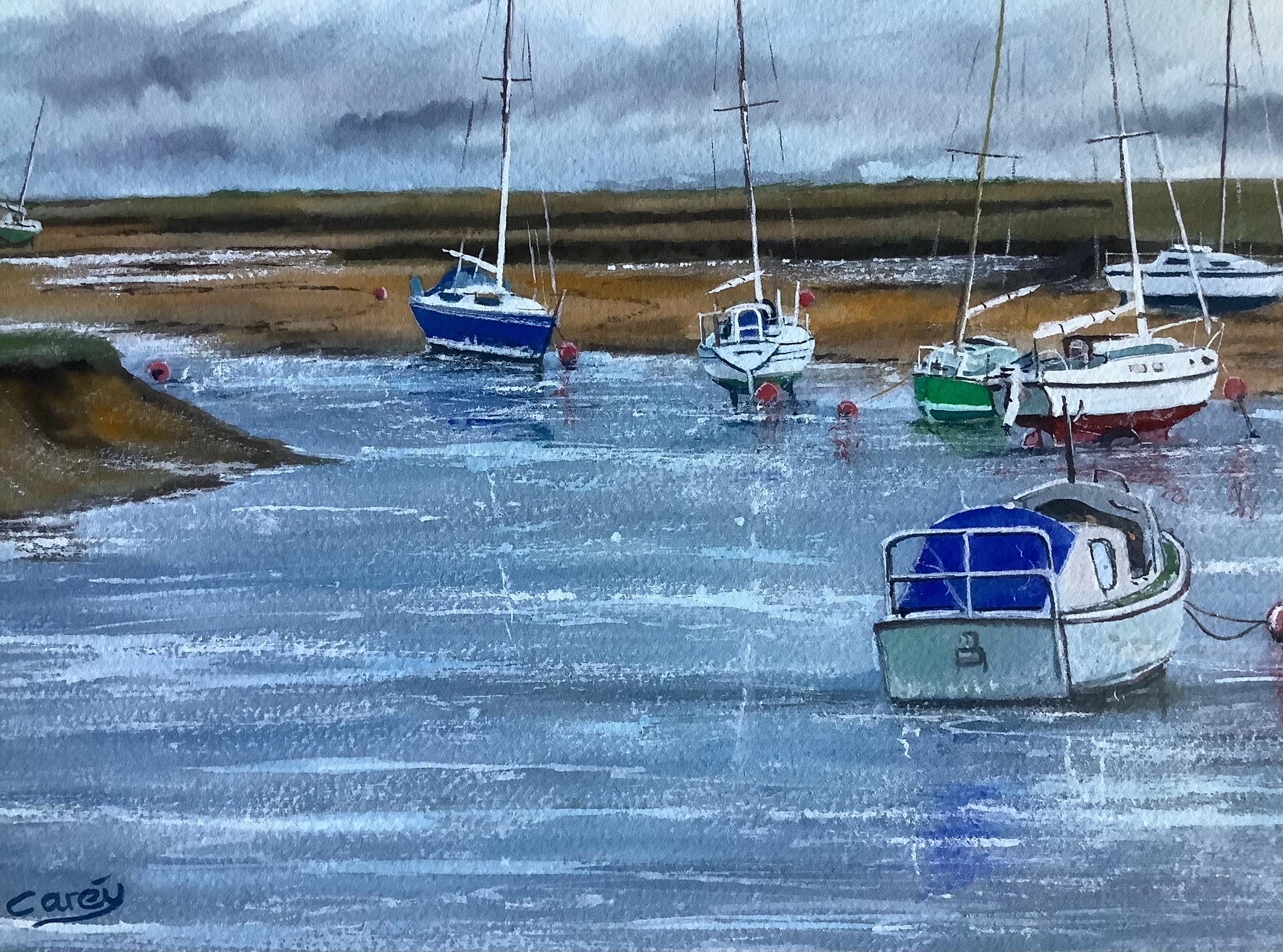 Low Tide at Wells-next-the-sea, Norfolk Watercolour Seascape - Etsy