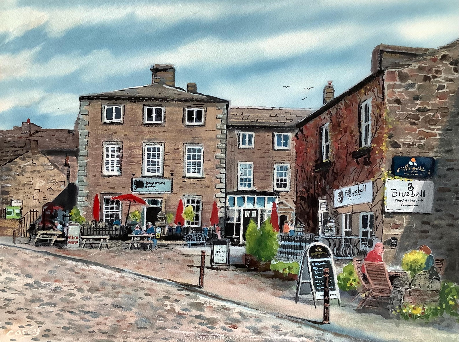 Yorkshire Landscape Original Watercolour Painting, Grassington Town ...