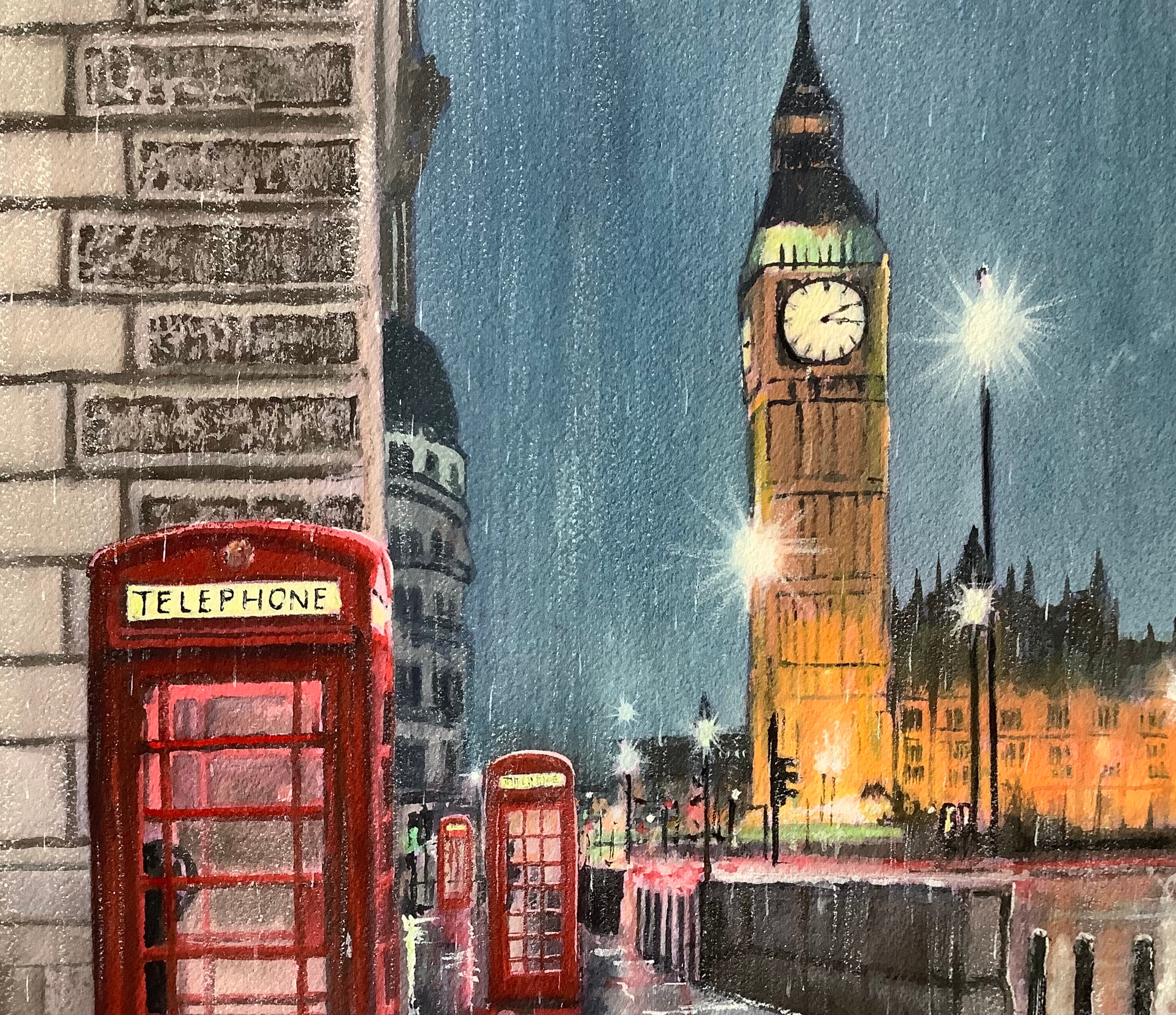 London Cityscape Big Ben Houses of Parliament Original Painting - Etsy