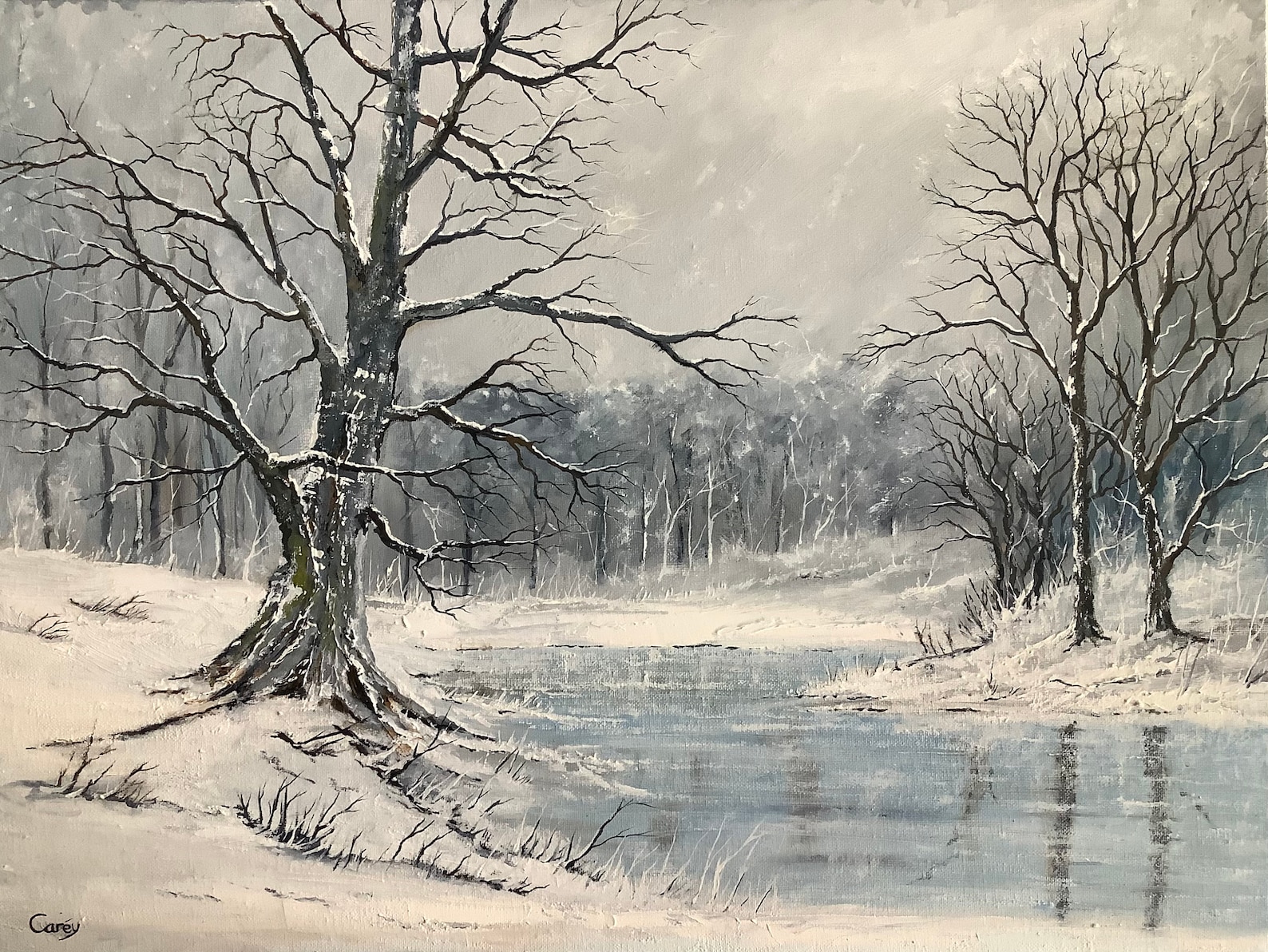 Original Oil Painting Winter - Etsy