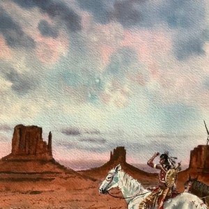 Arizona Monument Valley Original Native American Original Watercolour ...