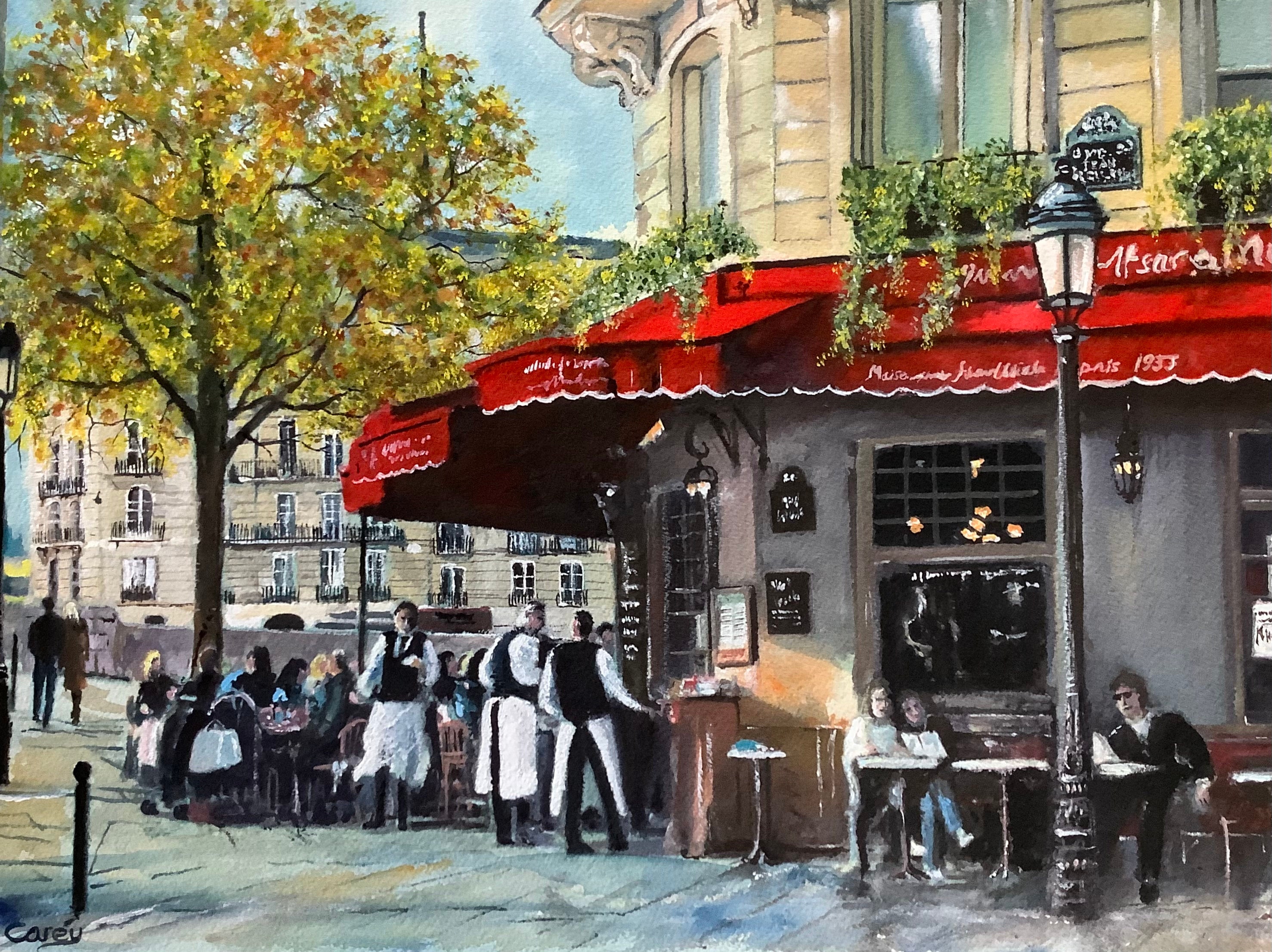 Paris Cafe Scene Paintings