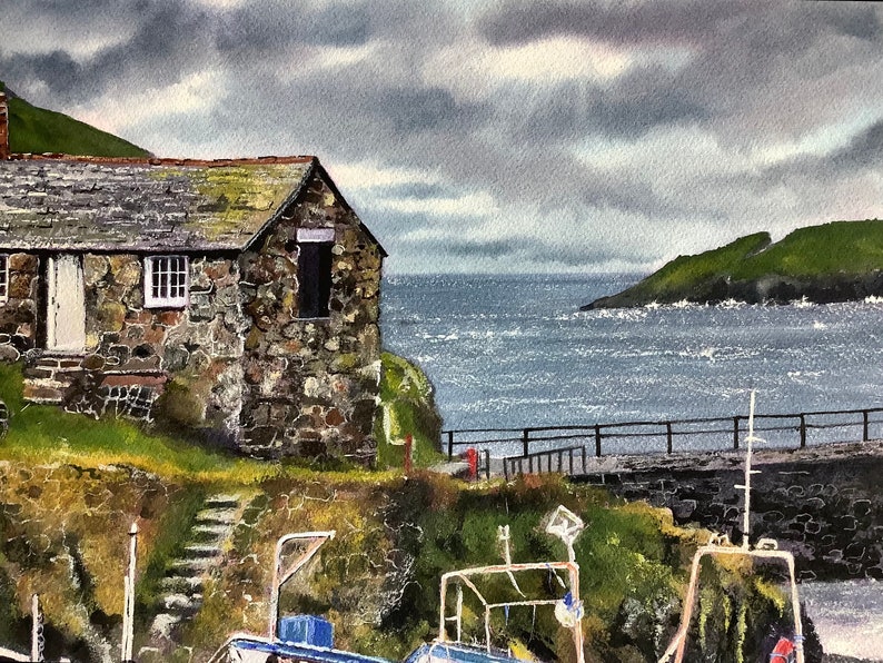 Seascape Cornwall, Mullion Cove Original Painting - Etsy