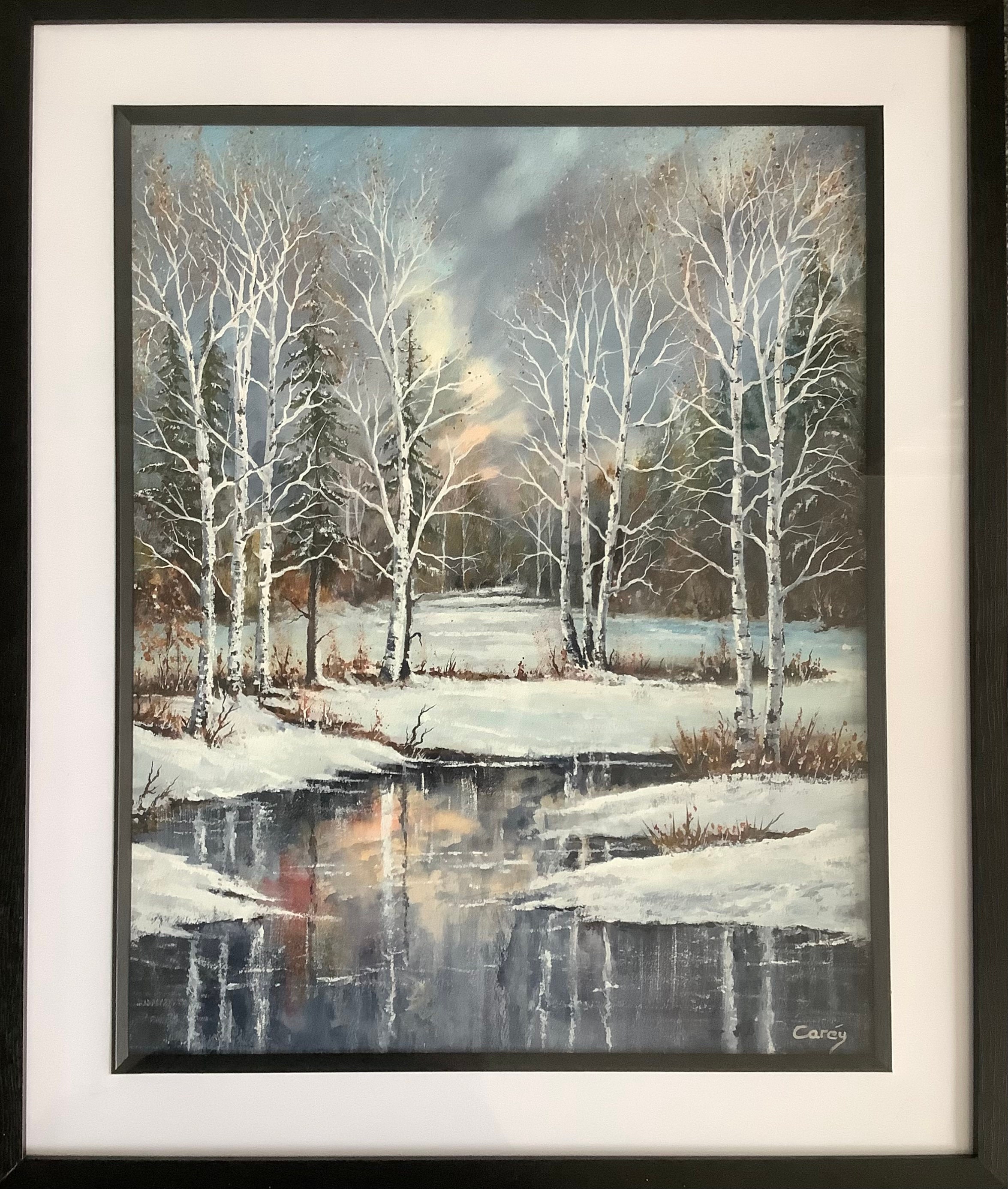 Winter Landscape Original Painting Winter Scene Framed - Etsy