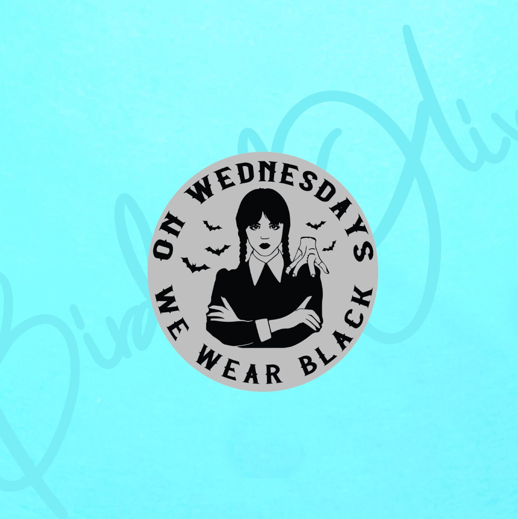 On Wednesday We Wear Black Sticker, Wednesday Addams Vinyl Sticker, Lap ...