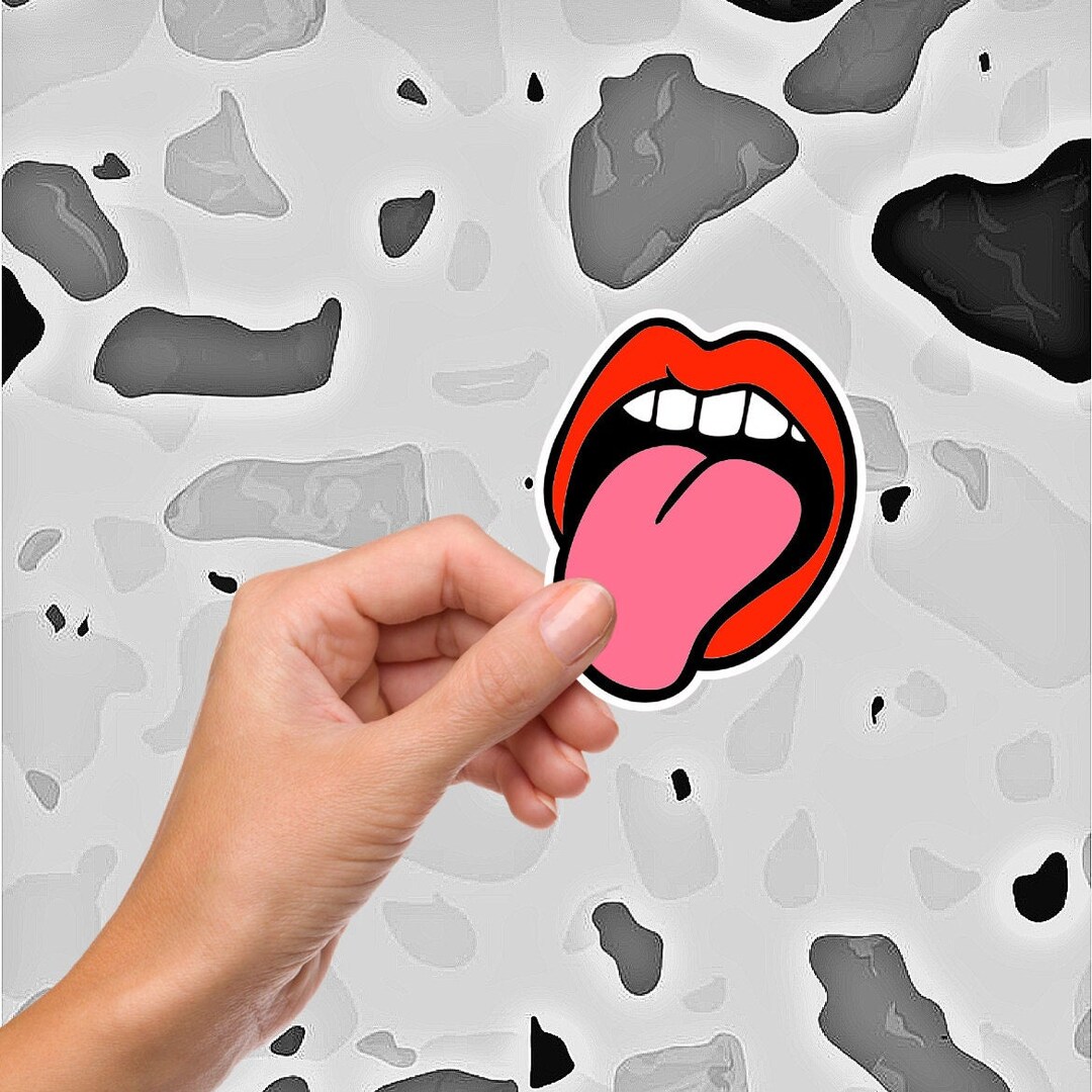 Tongue Sticking Out Sticker, Cute Vinyl Sticker, Fun Graphic Sticker ...