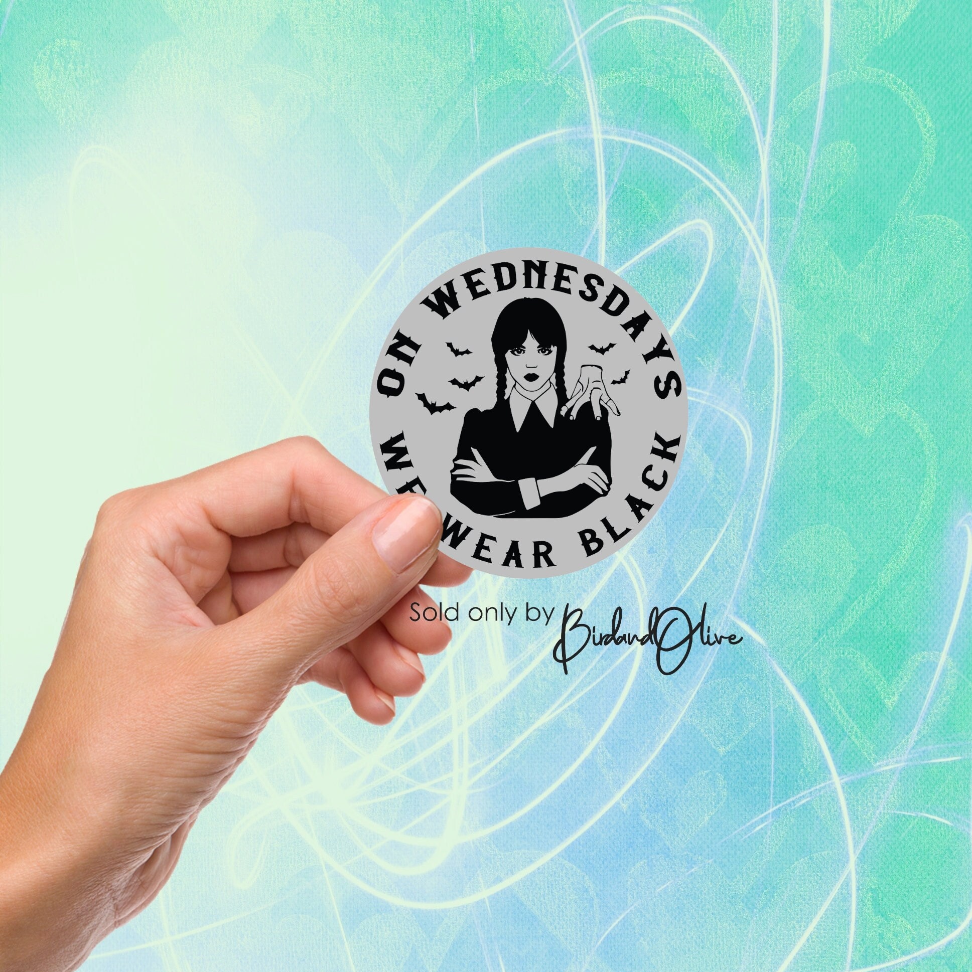 On Wednesday We Wear Black Sticker, Wednesday Addams Vinyl Sticker, Lap ...